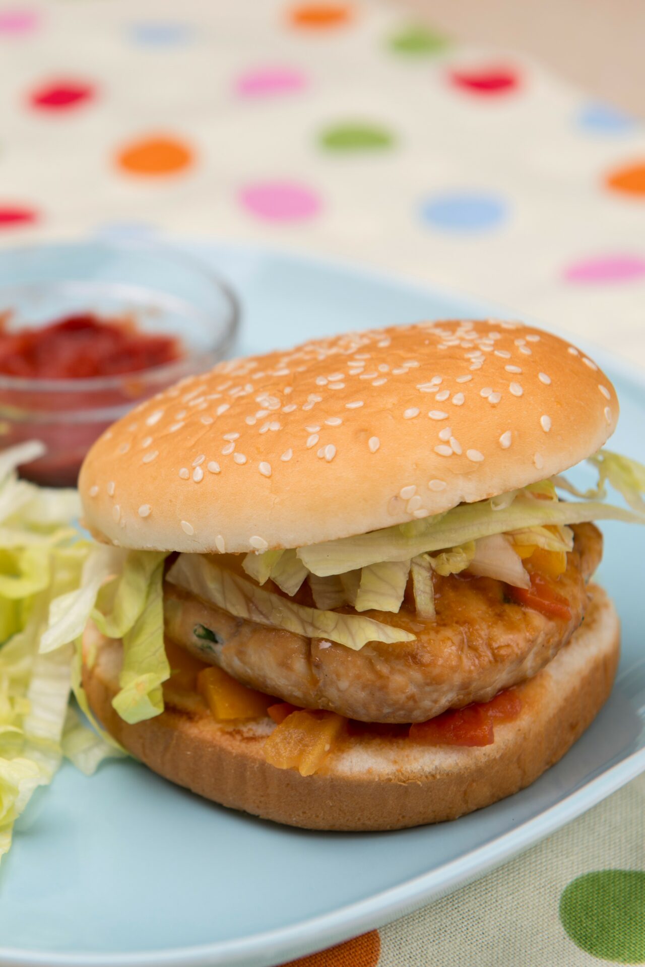 Sesame chicken and spicy salsa burger | Feeding Hong Kong